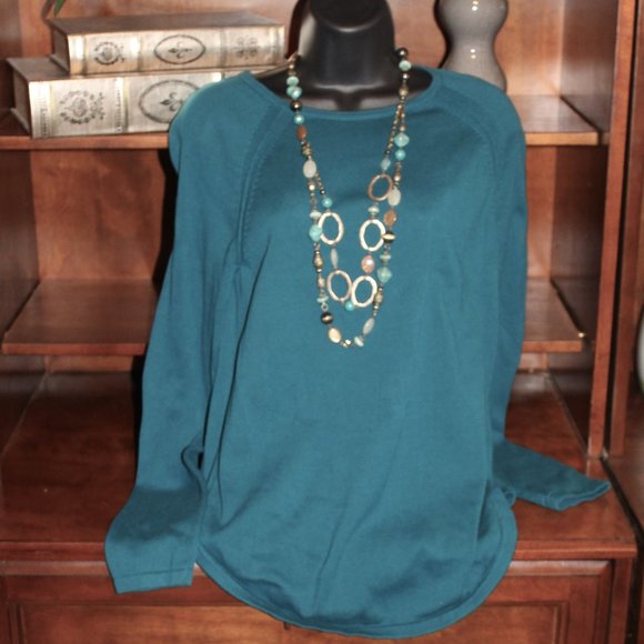 JEANNE PIERRE | Sweaters | Nwot Teal Top | Poshmark